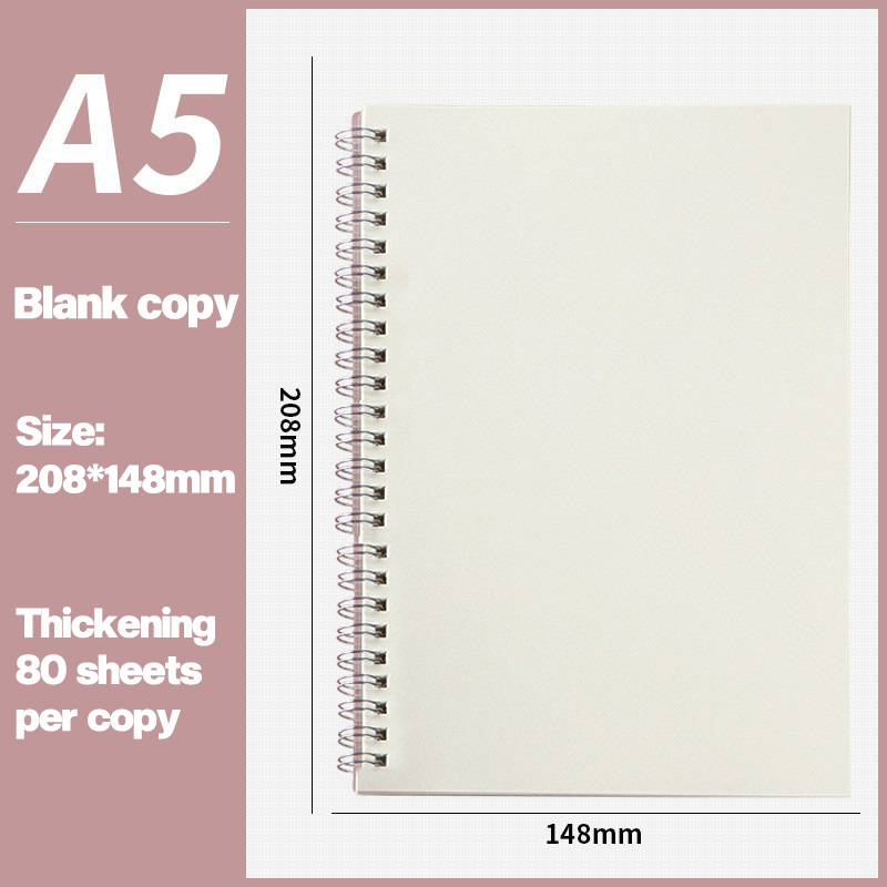 Coil notebook A5/B5 horizontal grid blank English pocket notepad ...