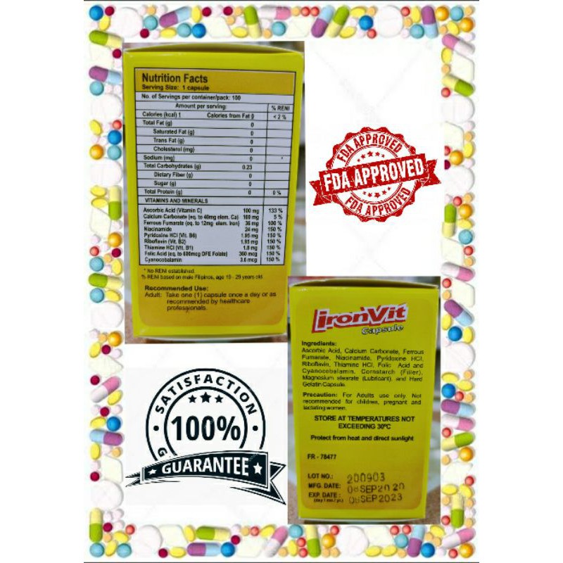 vitamin d IronVit Vitamins + Iron Capsule 100s | Lazada PH