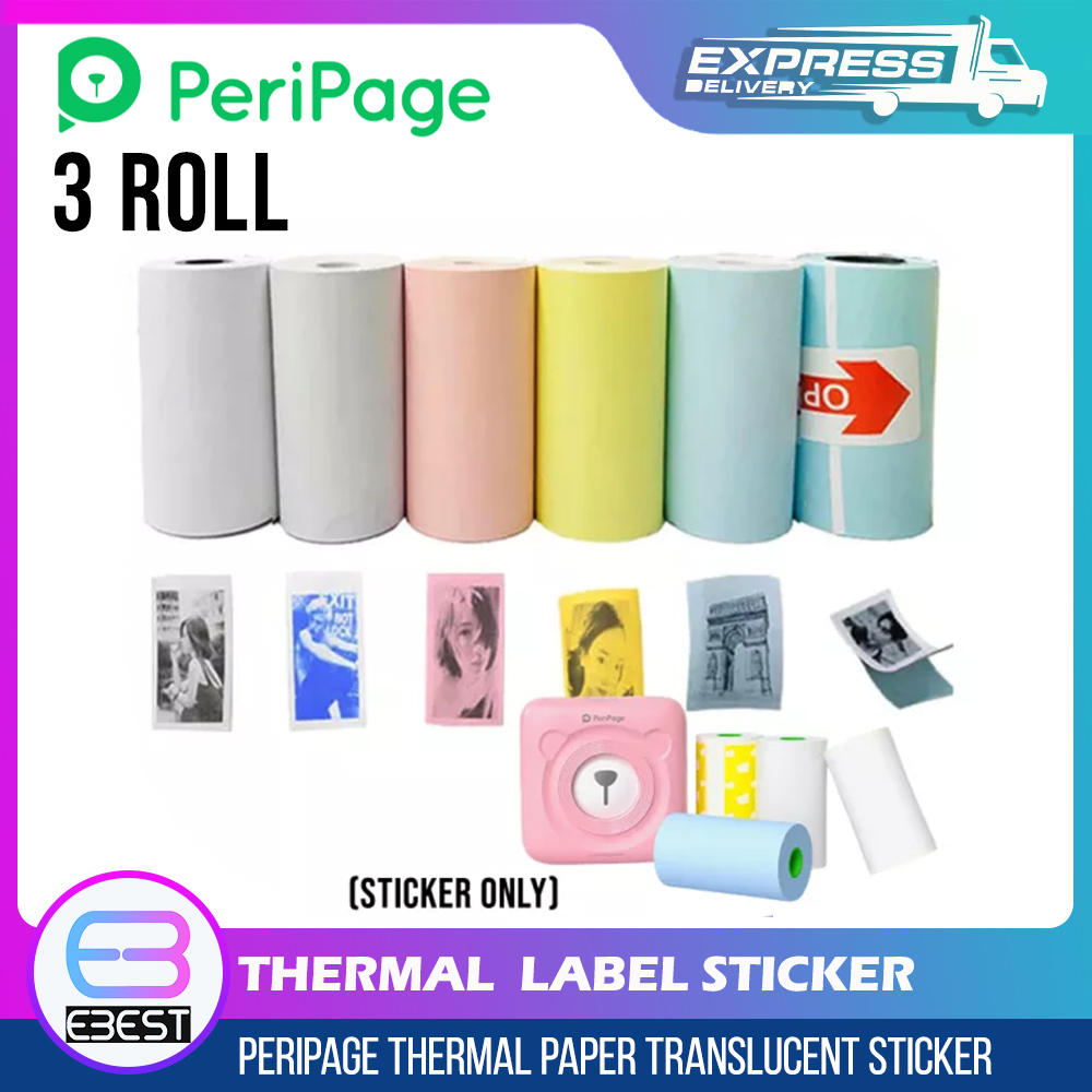 Original Peripage Thermal Paper Label Sticker Translucent Sticker Paper ...