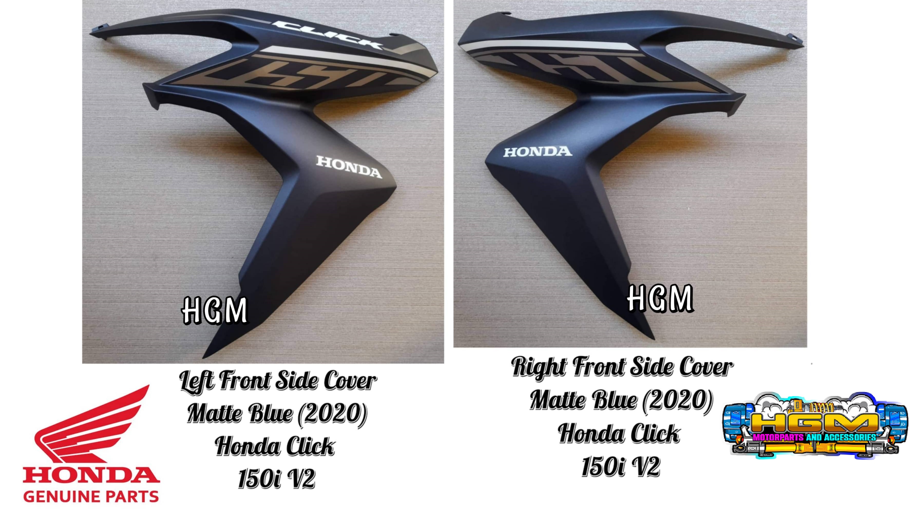 LEFT/RIGHT FRONT SIDE COVER MATTE BLUE HONDA CLICK 150i V2 | 64600-K59 ...