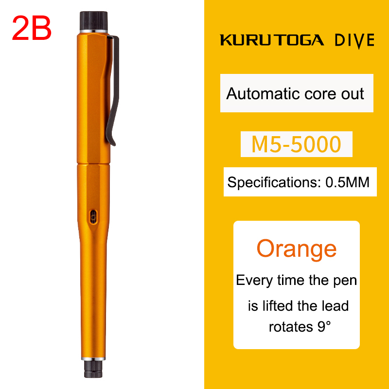 New Japan Uni Kuru Toga DIVE Mechanical Pencil M5-5000 Automatic Corelead Self-revolving 0.5mm ...