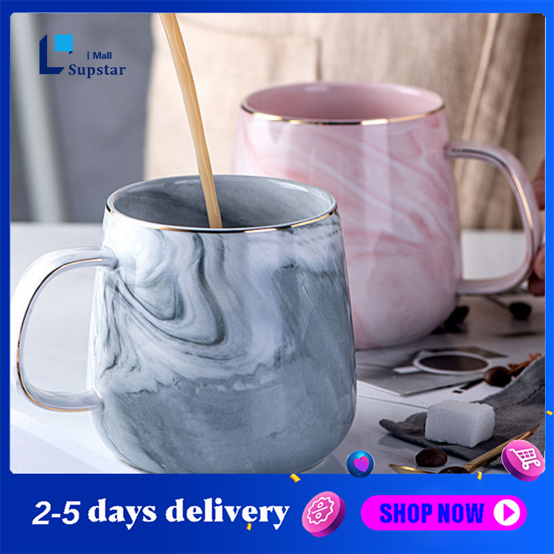 Ins Nordic simple marbled cup 400ml large capacity ceramic cup Milk ...