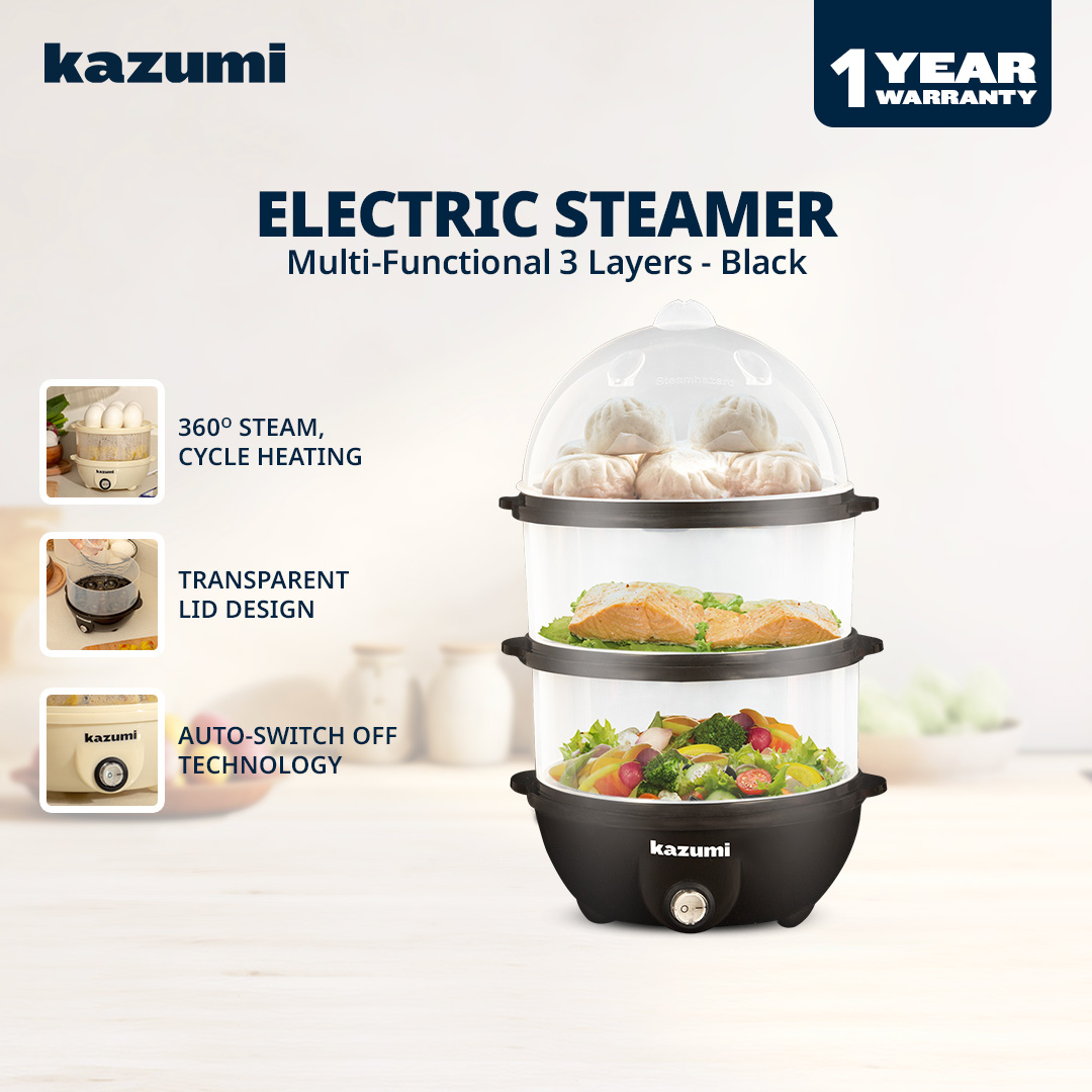 KAZUMI KZ-100 Multi-Functional Steamer 2 & 3 Layers 350W Egg Boiler ...