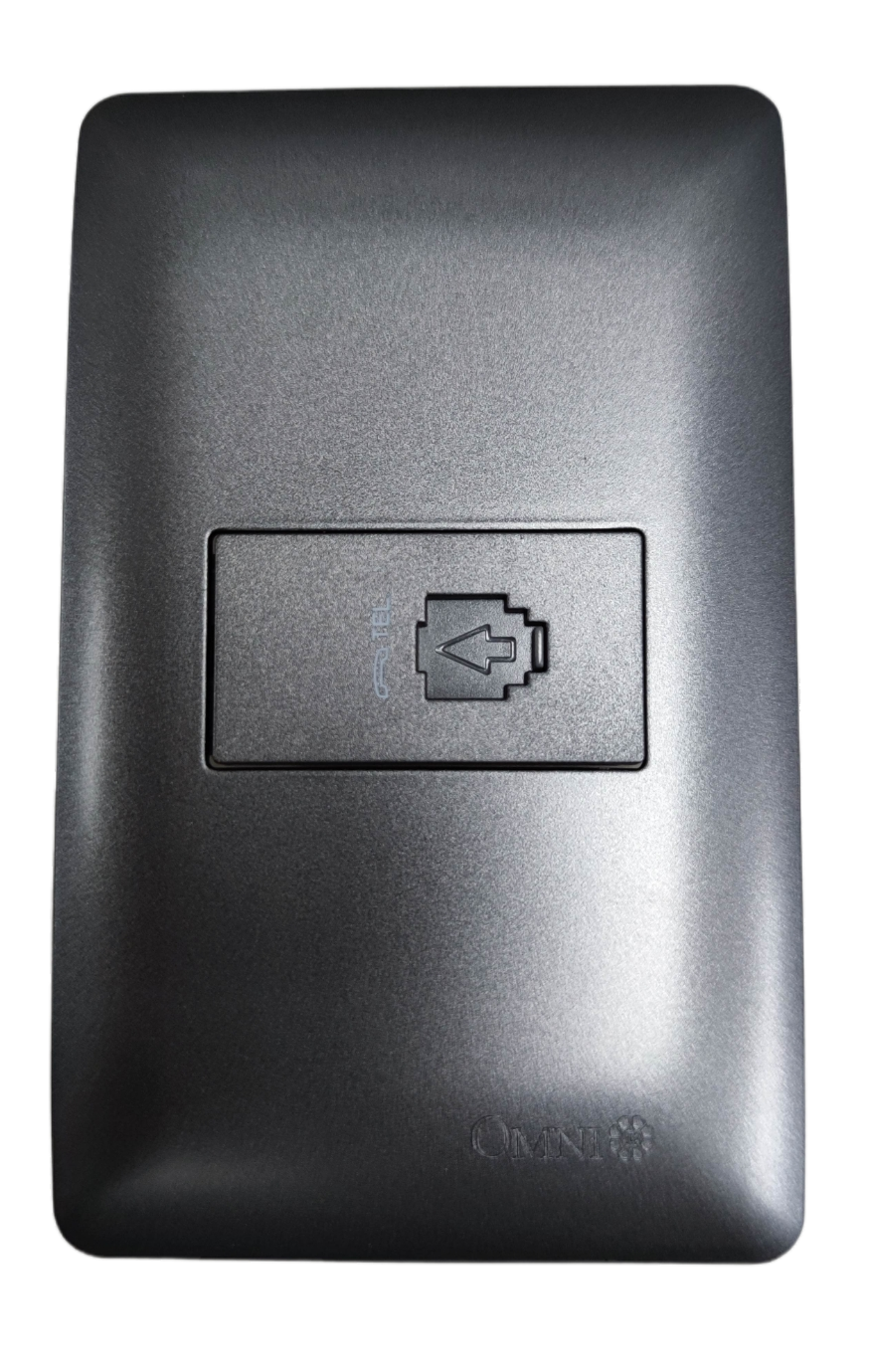 1 Gang Telephone Outlet with Plate ( Designer Series) Graphite Omni DWT ...