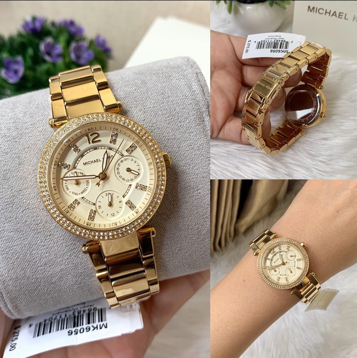 Michael Kors Women's Parker Gold Tone Watch MK6055 With 1 Year Warranty ...