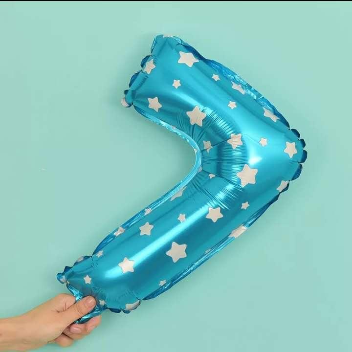 16 inches Blue colour with star shape 0-9 number party decoration ...