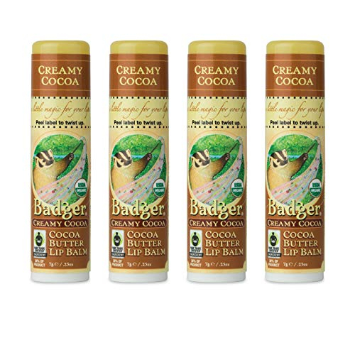 Badger - Cocoa Butter Lip Balm, Creamy Cocoa, Certified Organic Lip ...