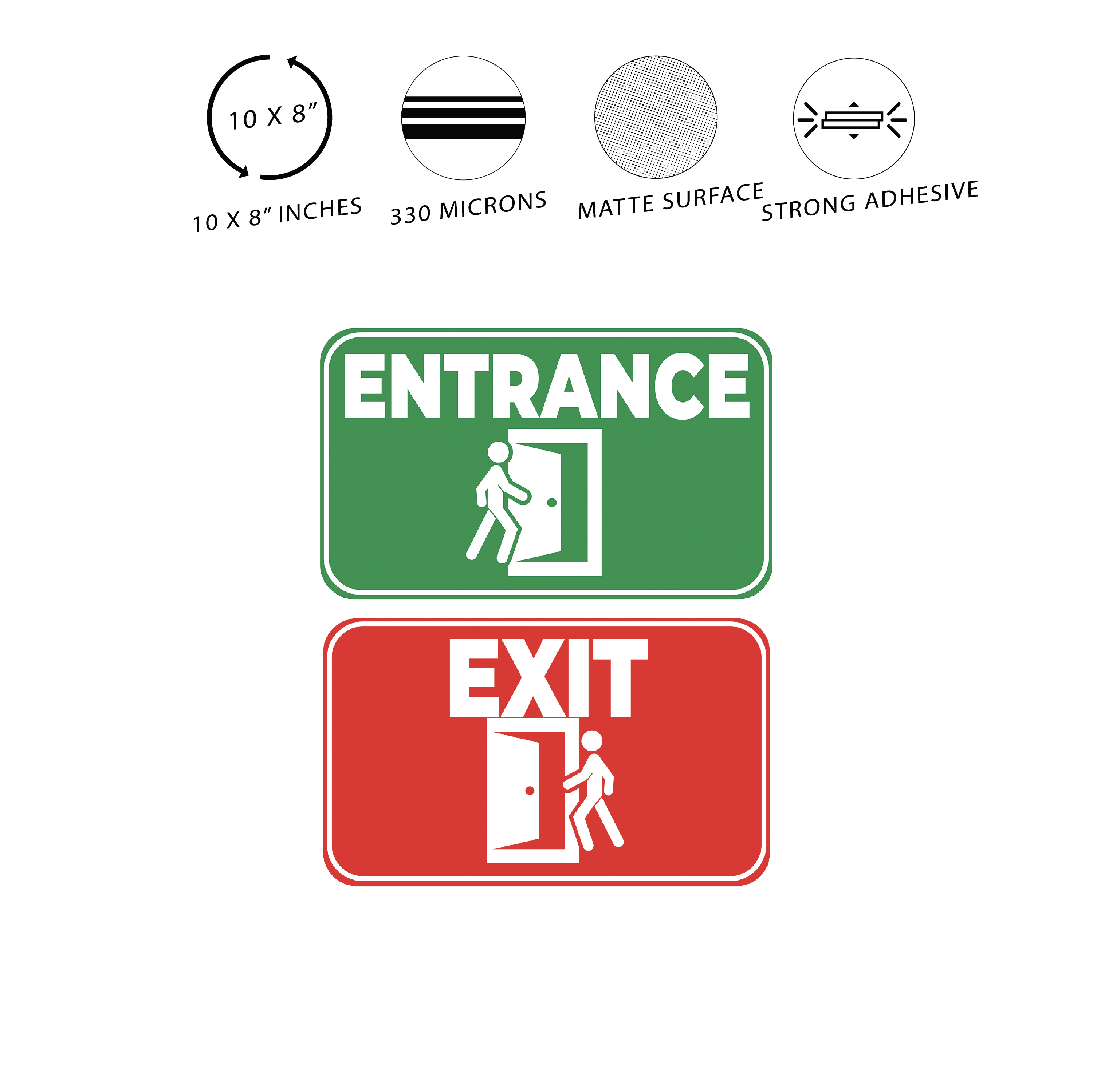 Dsign Entrance and Exit signages sticker 10X6"inches l waterproof l ...