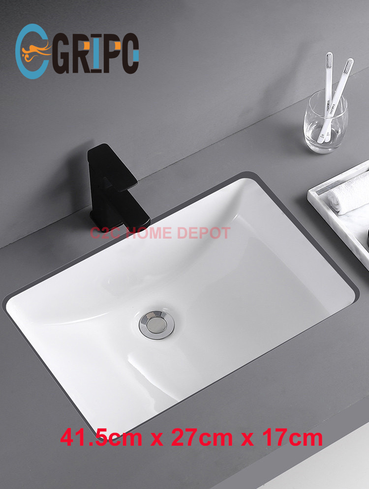 GRIPO High Quality Modern white porcelain ceramic undermount bathroom ...