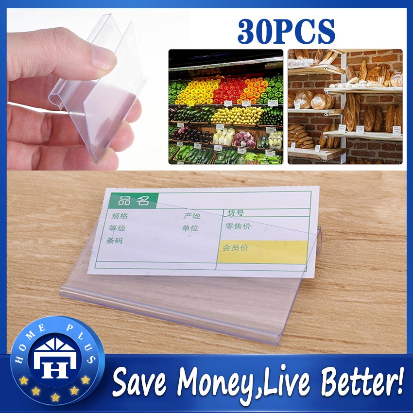 【Local delivery】 Plastic Price Tag Sign Label Display Shelf Hook Holder ...