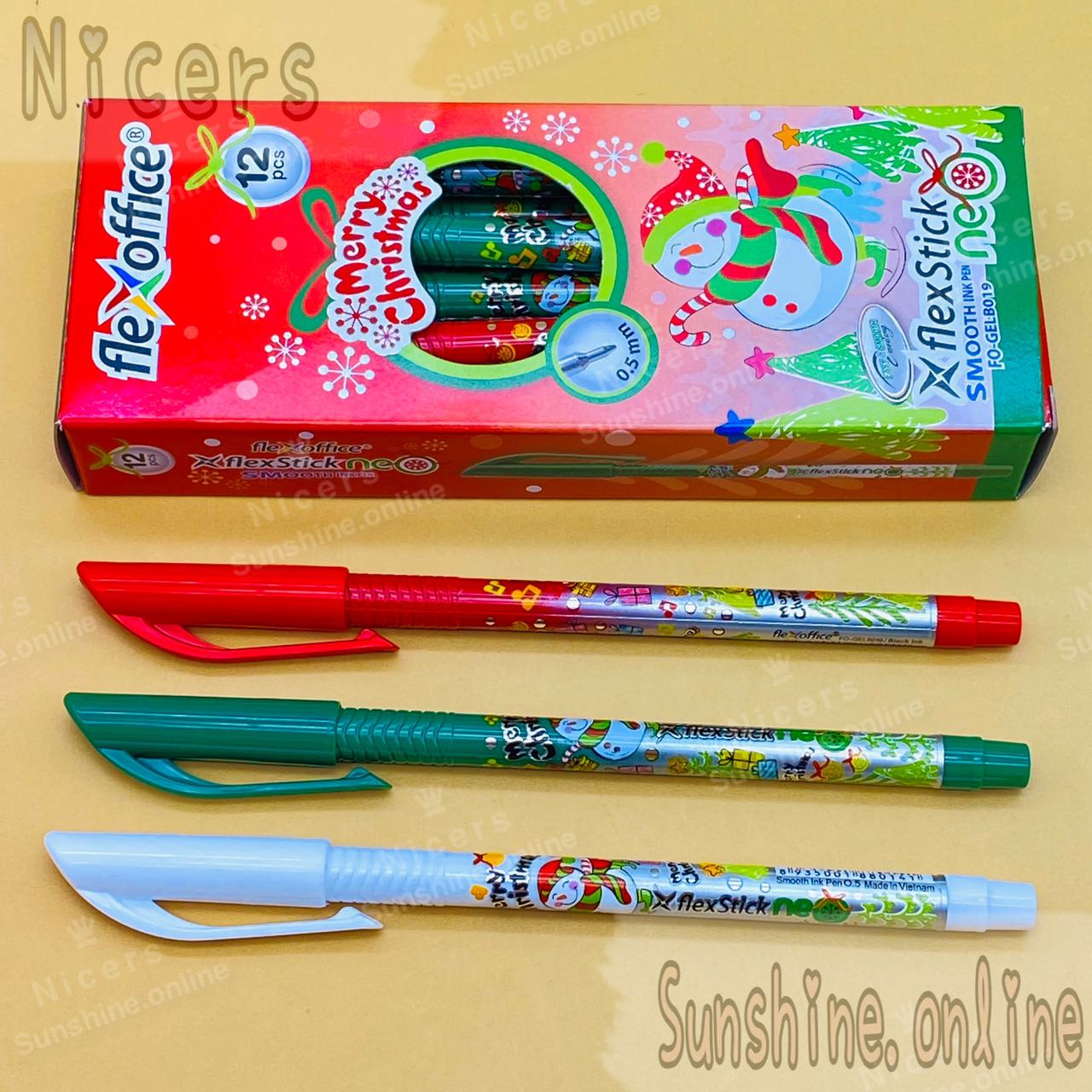 12pcs Flexoffice FO-GELB019 flexstick NEO smooth ink pen ballpen ...