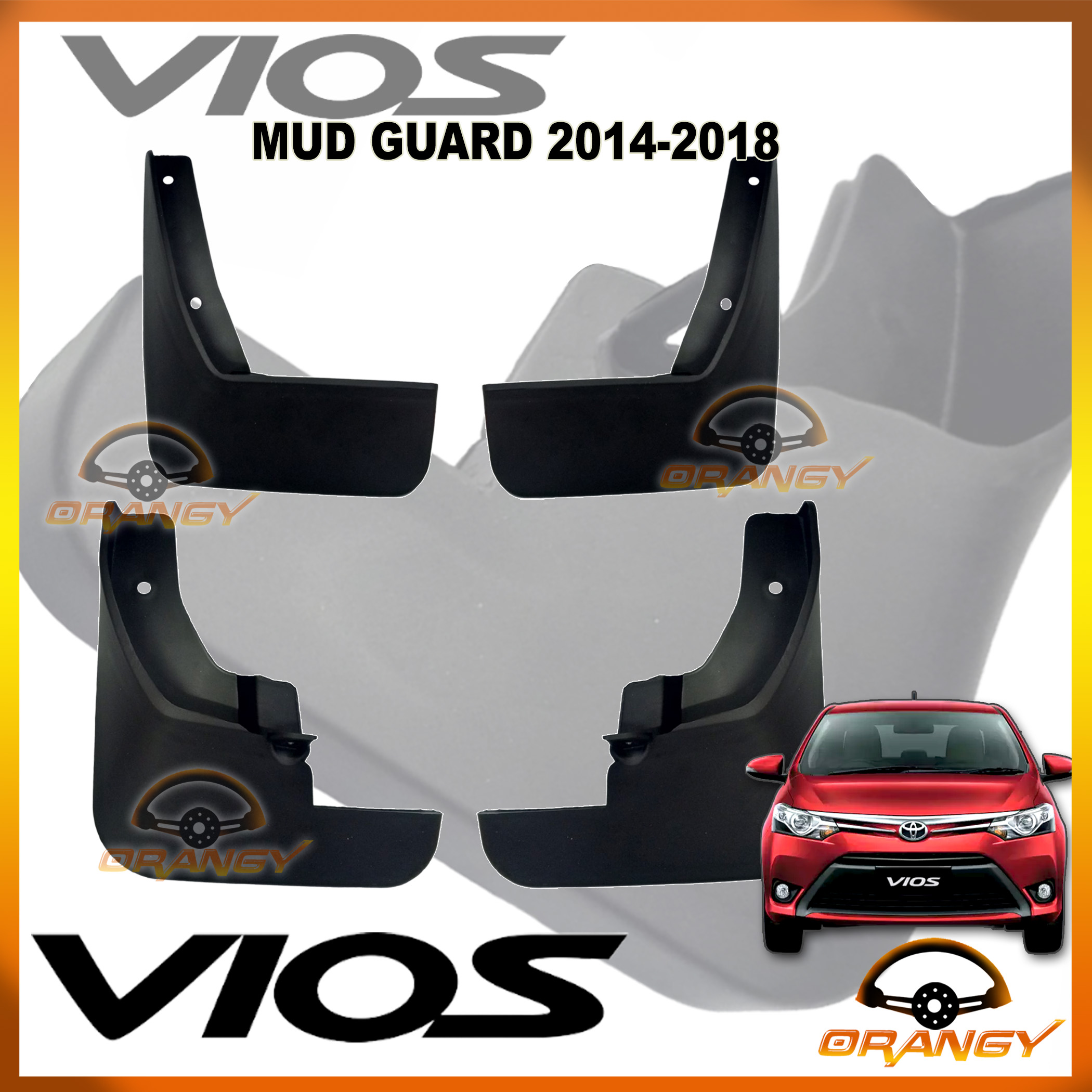 Toyota Vios 2014 to 2018 OEM Mud guard for w/out side skirt only 2015 ...