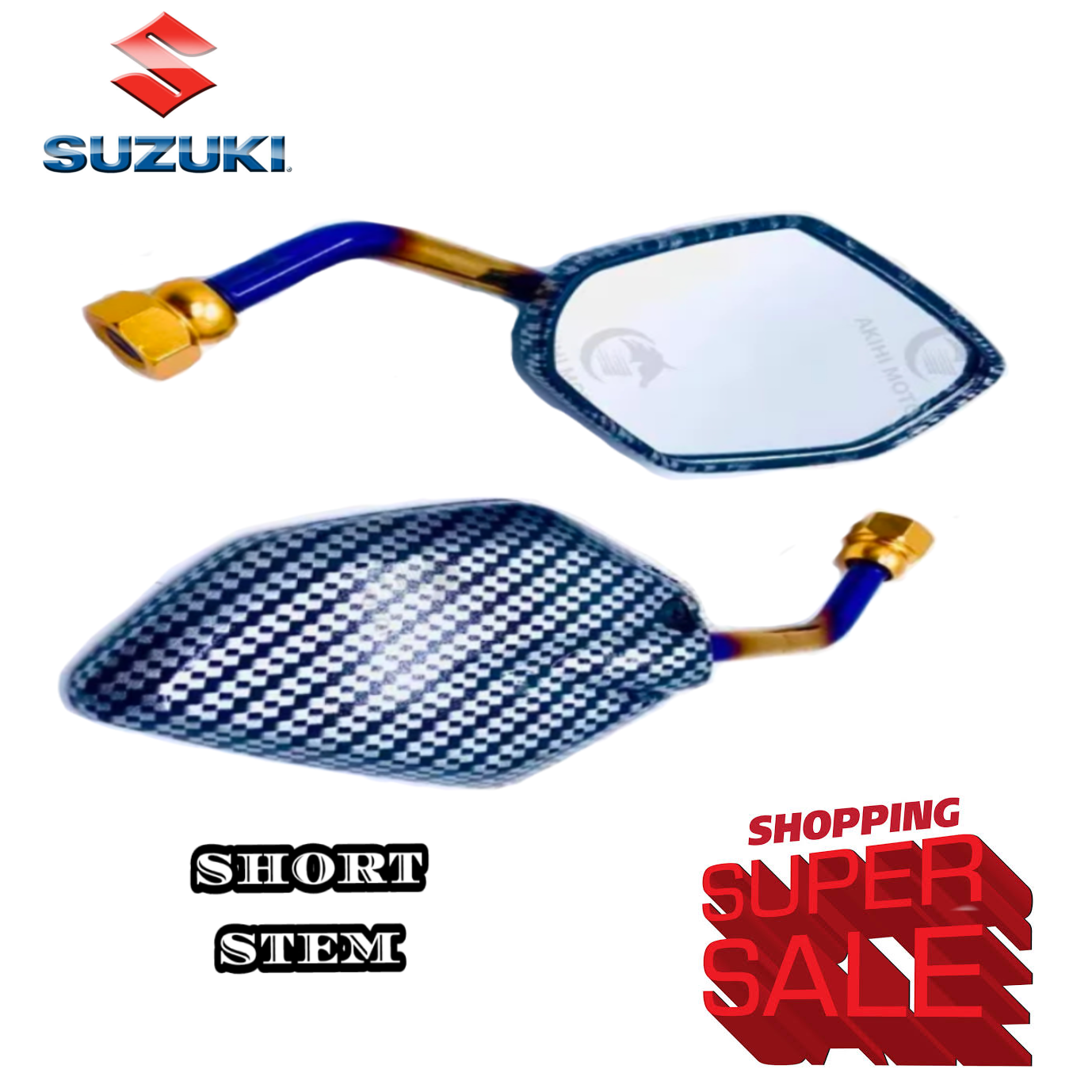 SUZUKI Smash - SIDE MIRROR GOOD QUALITY Motorcycle DAHON type SHORT ...