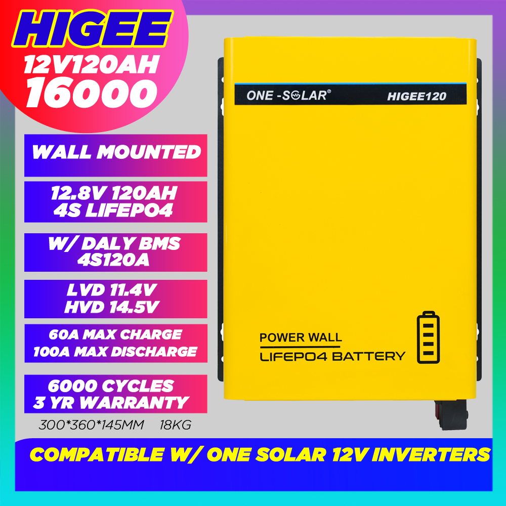 One Solar Higee Lifepo4 Power Wall 12v120AH | Lazada PH