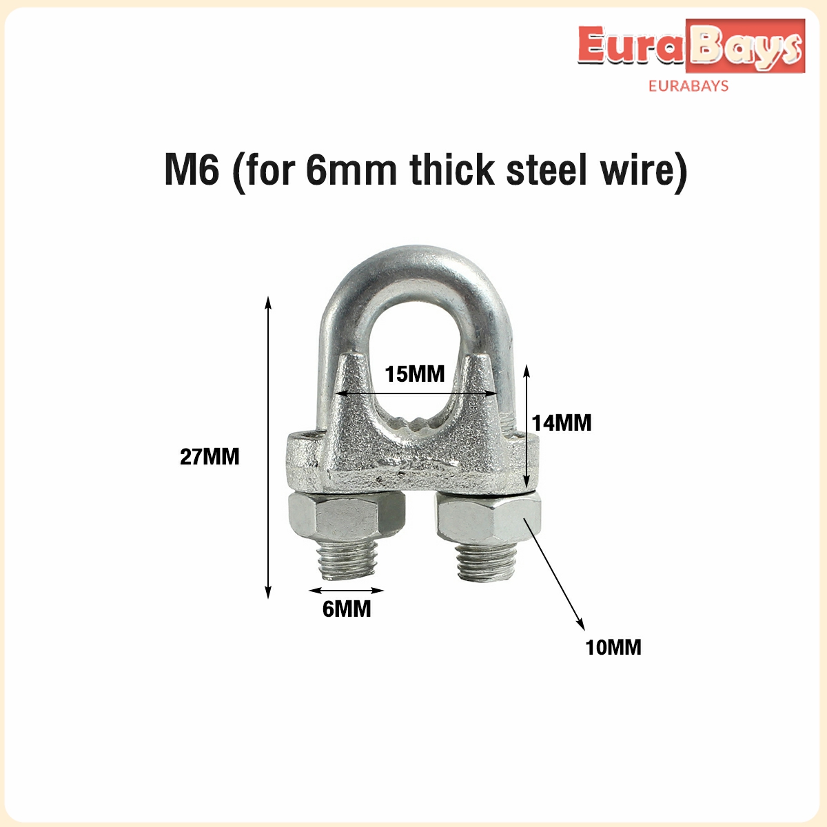 E.B. Steel Cable Clip Wire Rope Clip Steel Clip GI Cable U Clamp Wire ...