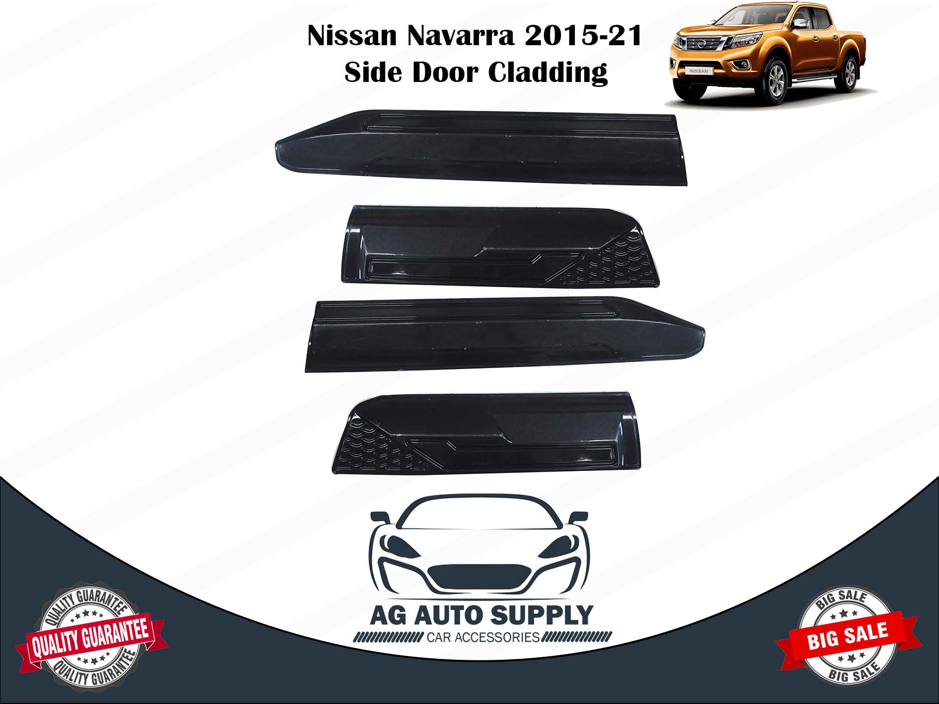 NISSAN NAVARA 2015-21 Side Door Cladding Black | Lazada PH