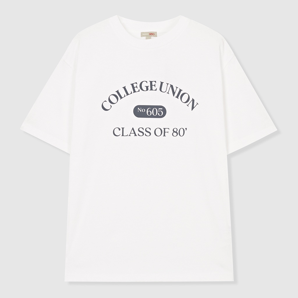 SPAO College Union Campus Letter Short Sleeved T-shirt SPRPC25G99 ...