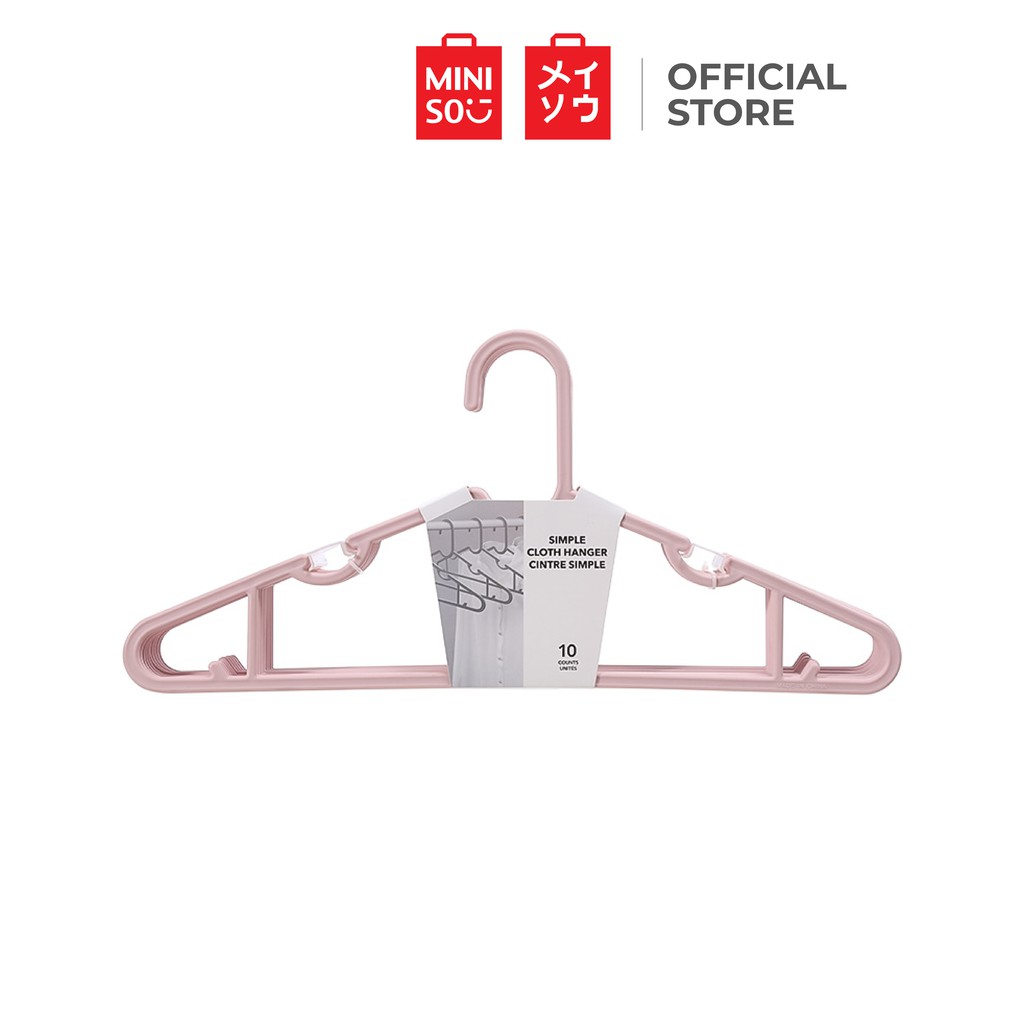 Miniso Simple Cloth Hanger 10 Counts Pink | Lazada PH