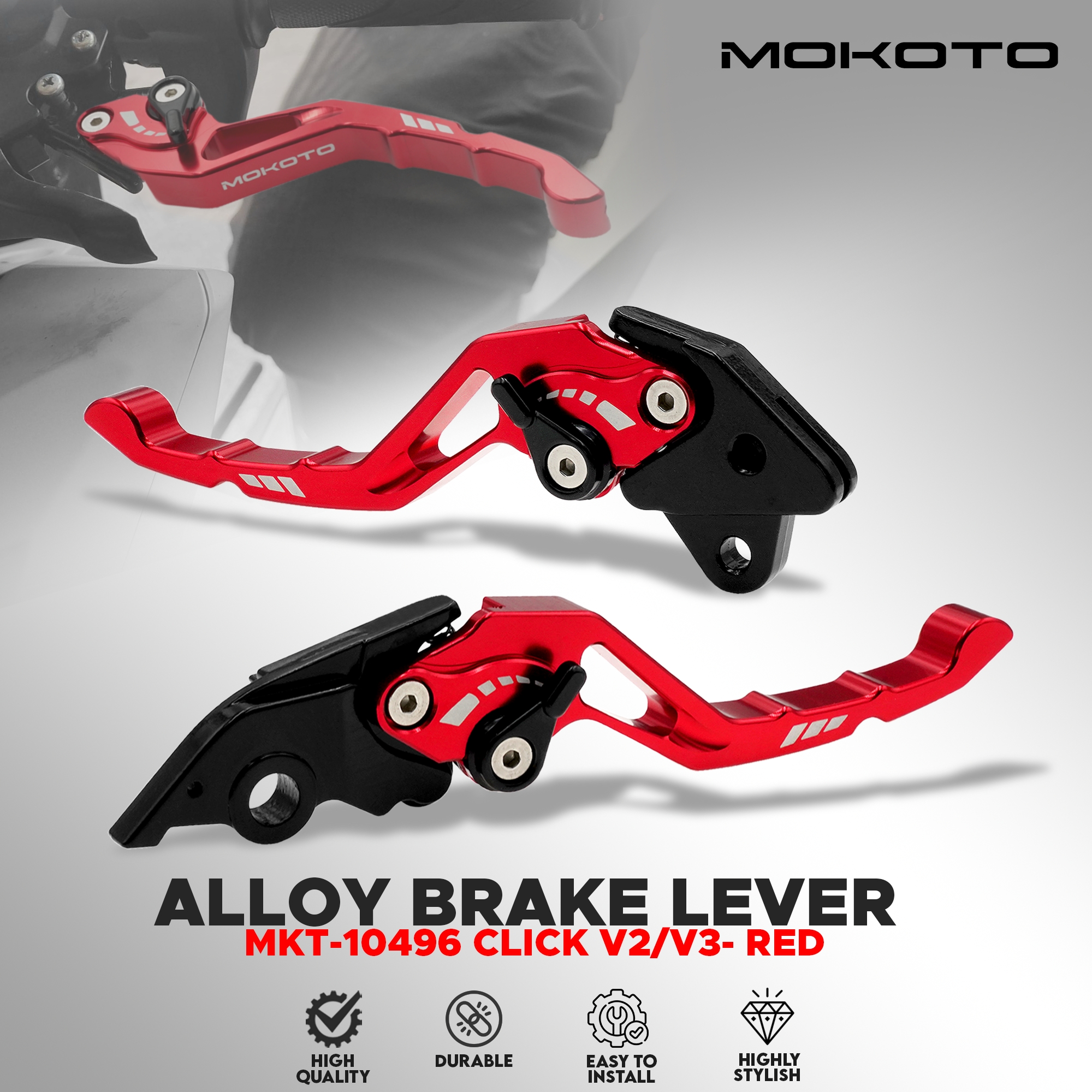 MOKOTO CLICK V2 / CLICK V3 / BEAT FI V2 V3 COMBI CNC ALLOY BRAKE LEVER ...