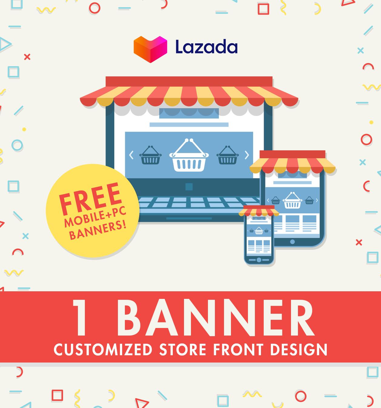 Customized Store Front Design - 1 Banner(FREE PC+Mobile Banner) | Lazada PH