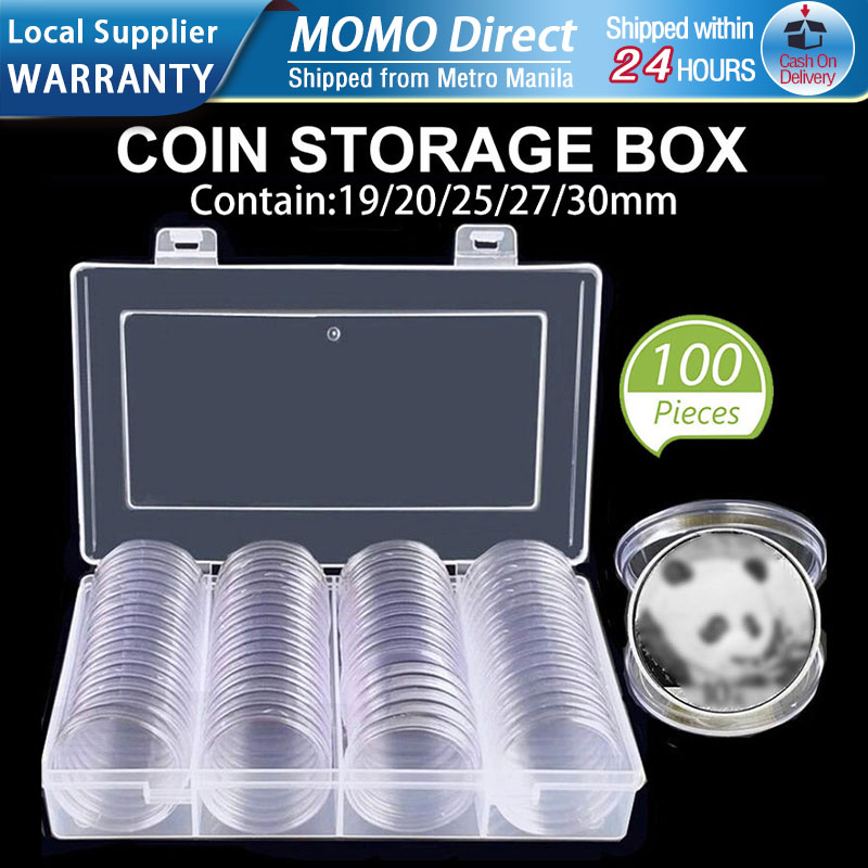100pcs 19-30mm Coin Holder Capsules 27mm Round Box Plastic collectibles ...