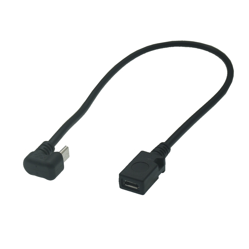 180 Degree Up Angled Micro USB 5pin U shaped Male to USB Female Data ...