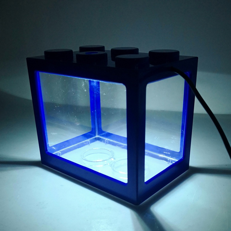 【Free LED Lights】Mini Aquarium Building Blocks USB Lighted Fish Tanks ...