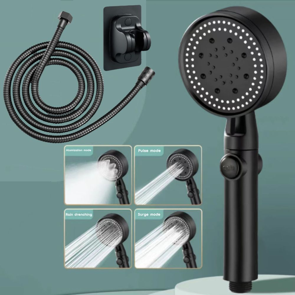 Shower Set with Faucet 3in1 Black Shower Head Set 5-speed Booster ...