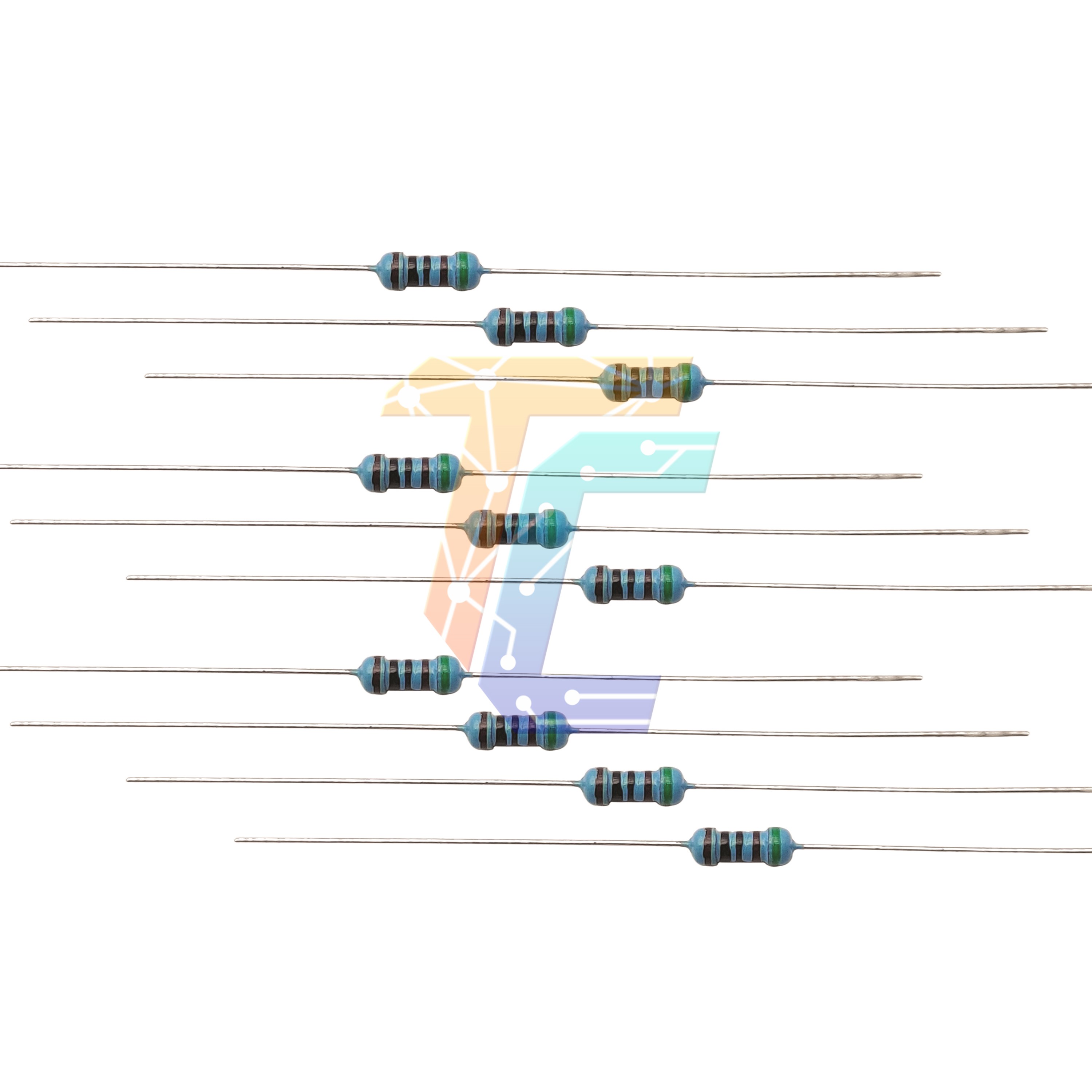 10pcs 5 band 510 ohms resistor 0.25w 1/4W Metal Film Resistor Kit 1% ...