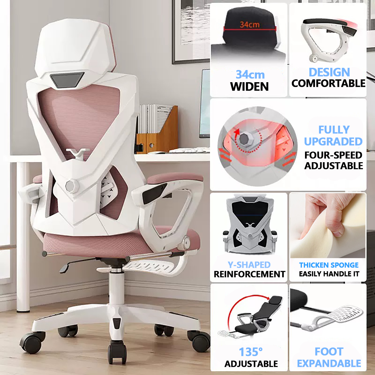 Ergonomics Chair Office Chair Computer Chair Gaming Chair High Back ...
