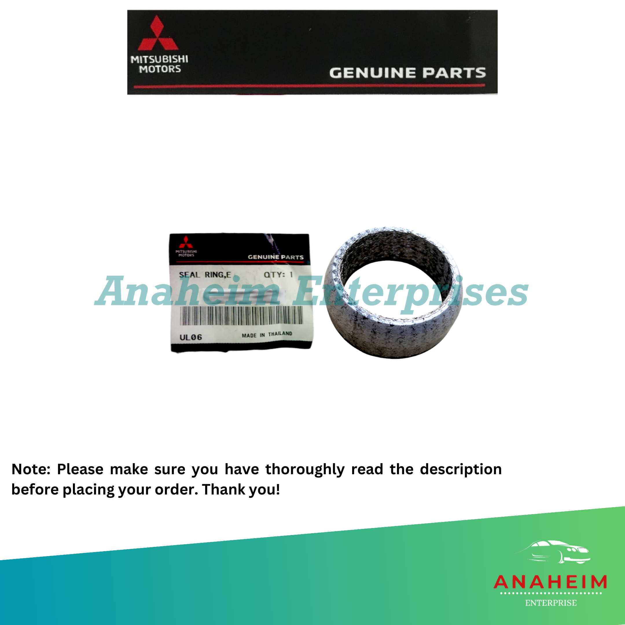 Mitsubishi Mirage G4 / Hatchback 2013 - 2020 Exhaust Pipe Ring Seal ...
