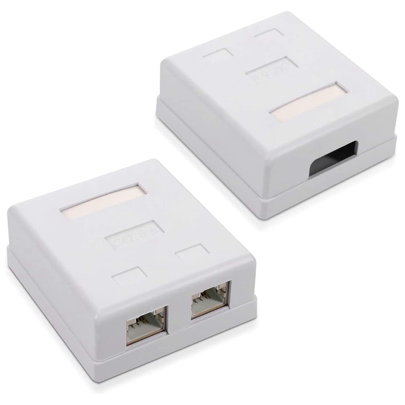 RJ45 Network Socket - Shielded Surface Mounted Double Wall Socket with ...