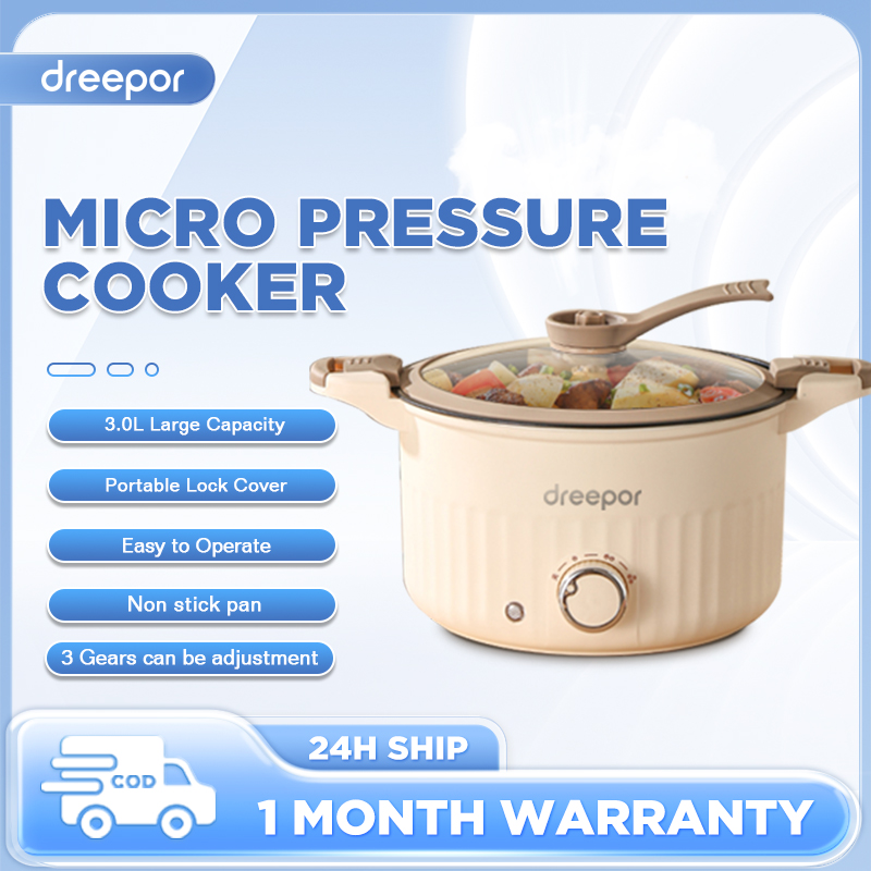 Dreepor Electric Pressure Cooker 3L Rice Cooker MultiFunctional Instant ...
