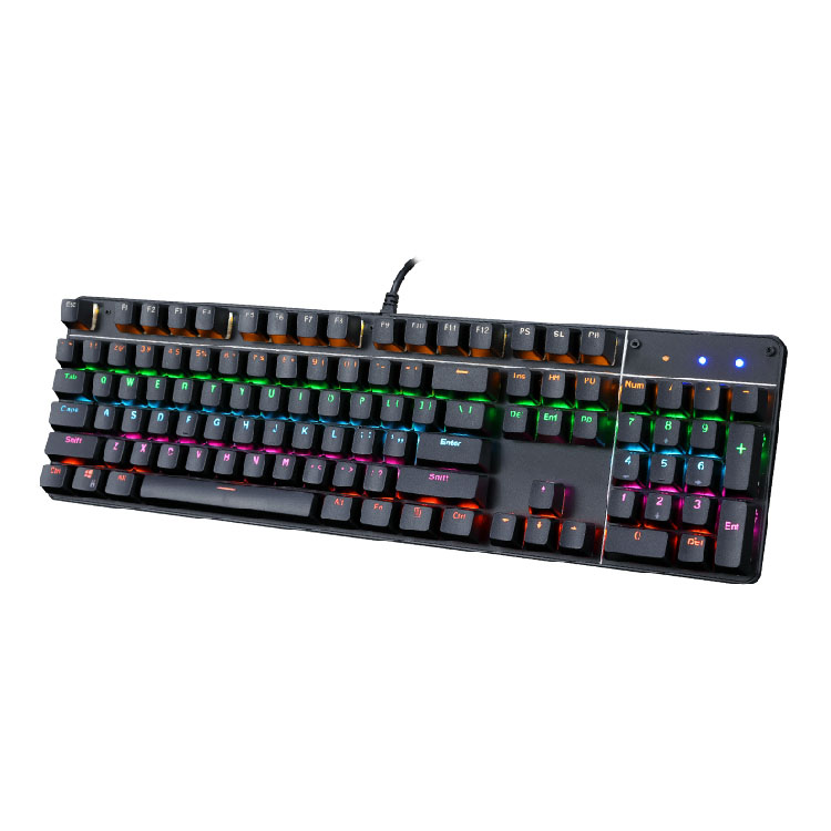 RGB LED Backlit Wired Mechanical Gaming Keyboard, Aluminum Base, 104 ...
