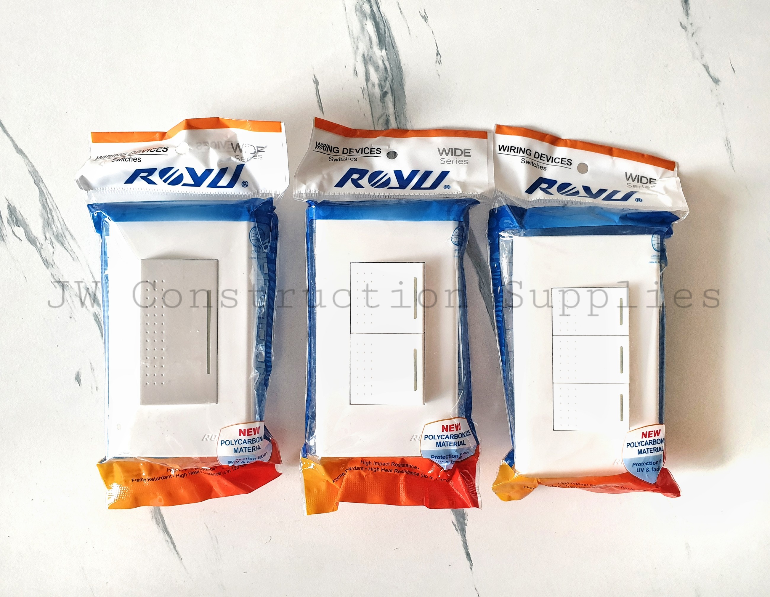 ROYU Switch with Reflector Set Wide Series (1 Gang, 2 Gang, 3 Gang ...