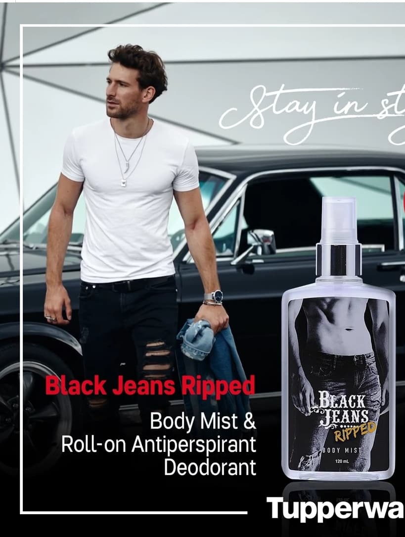 Tupperware Brands Black Jeans Ripped Body Mist 120 ml | Lazada PH
