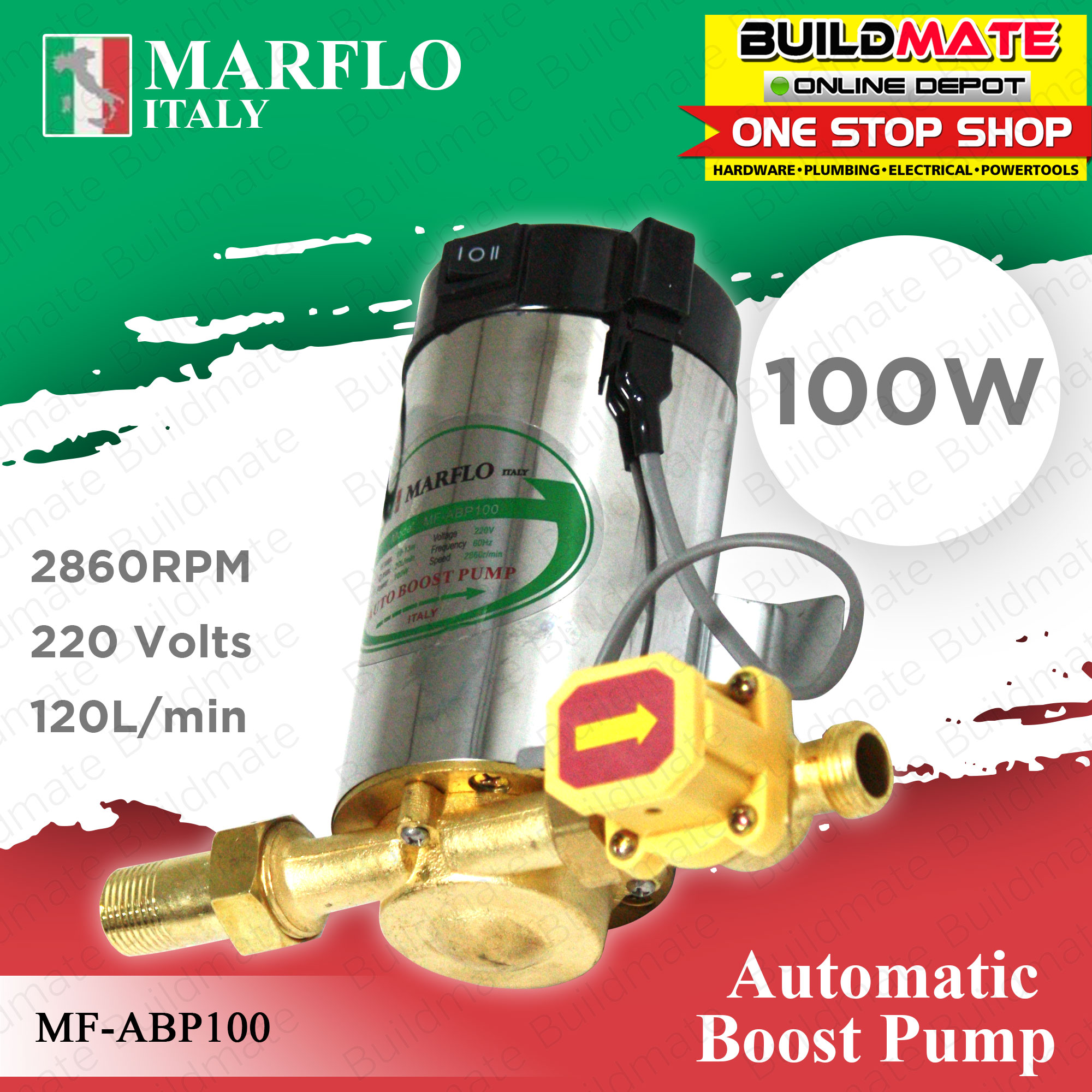 MARFLO Auto Automatic Water Boost Jet Booster Pump MF-ABP100 •BUILDMATE ...