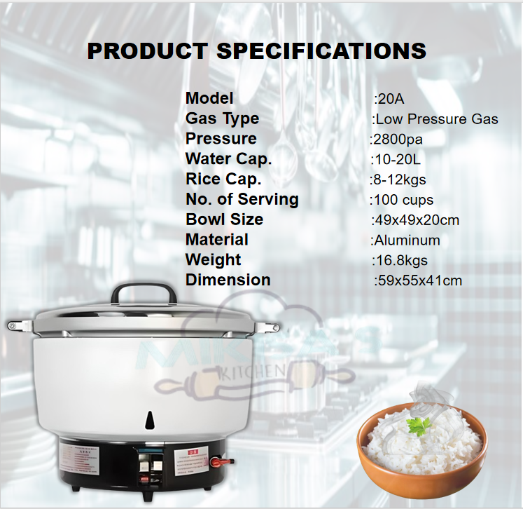 Gas Rice Cooker Heavy Duty For Commercial Use 50 and 100 Cups Capacity ...