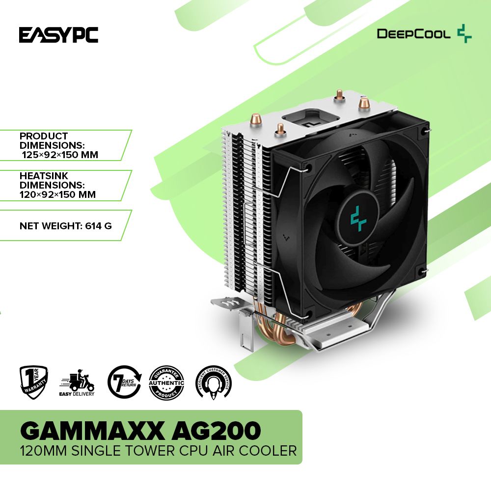 EasyPC | Deepcool Gammaxx AG200 120mm Single Tower CPU Air Cooler CPU ...