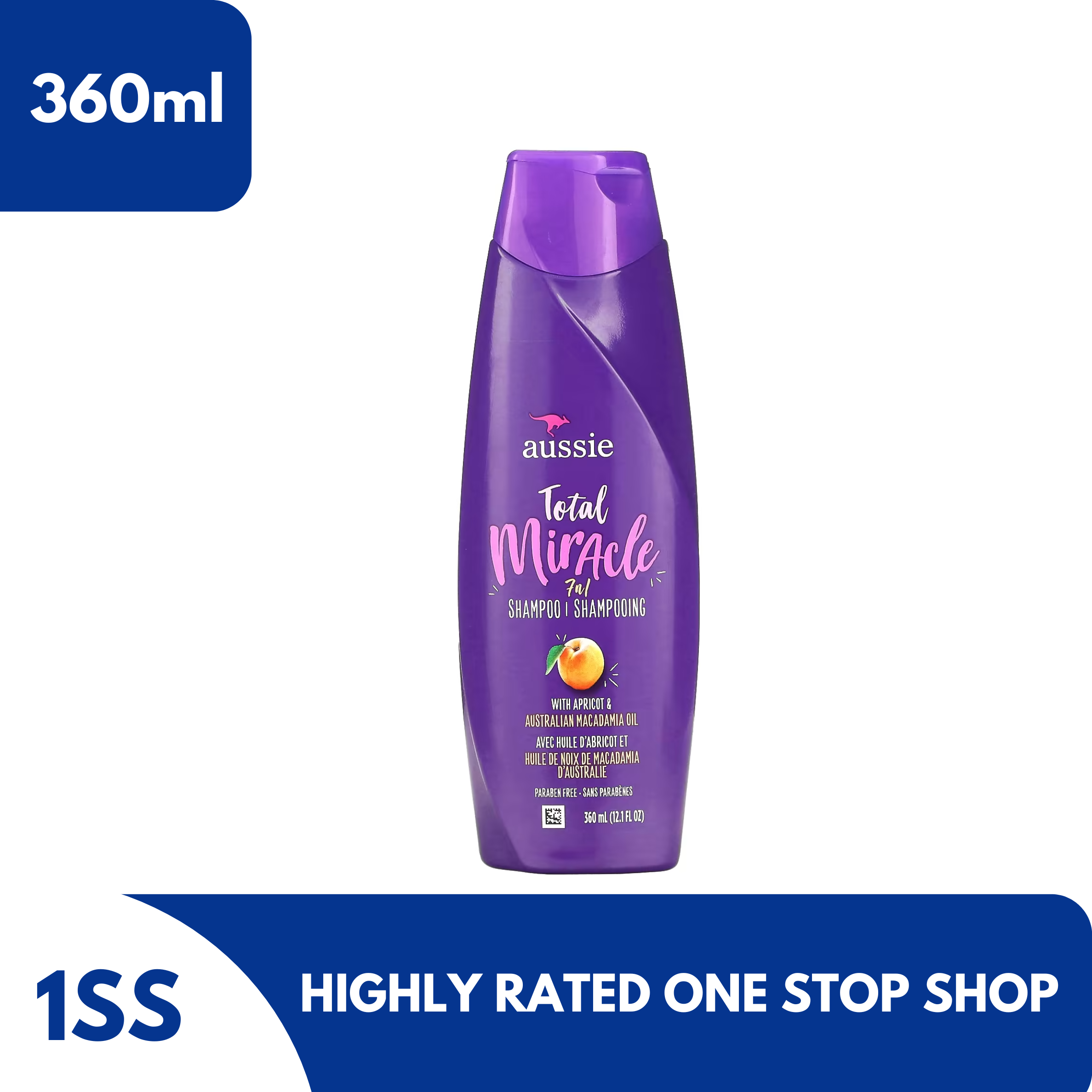 Aussie Total Miracle 7in1 Shampoo with Apricot & Australian Macadamia ...