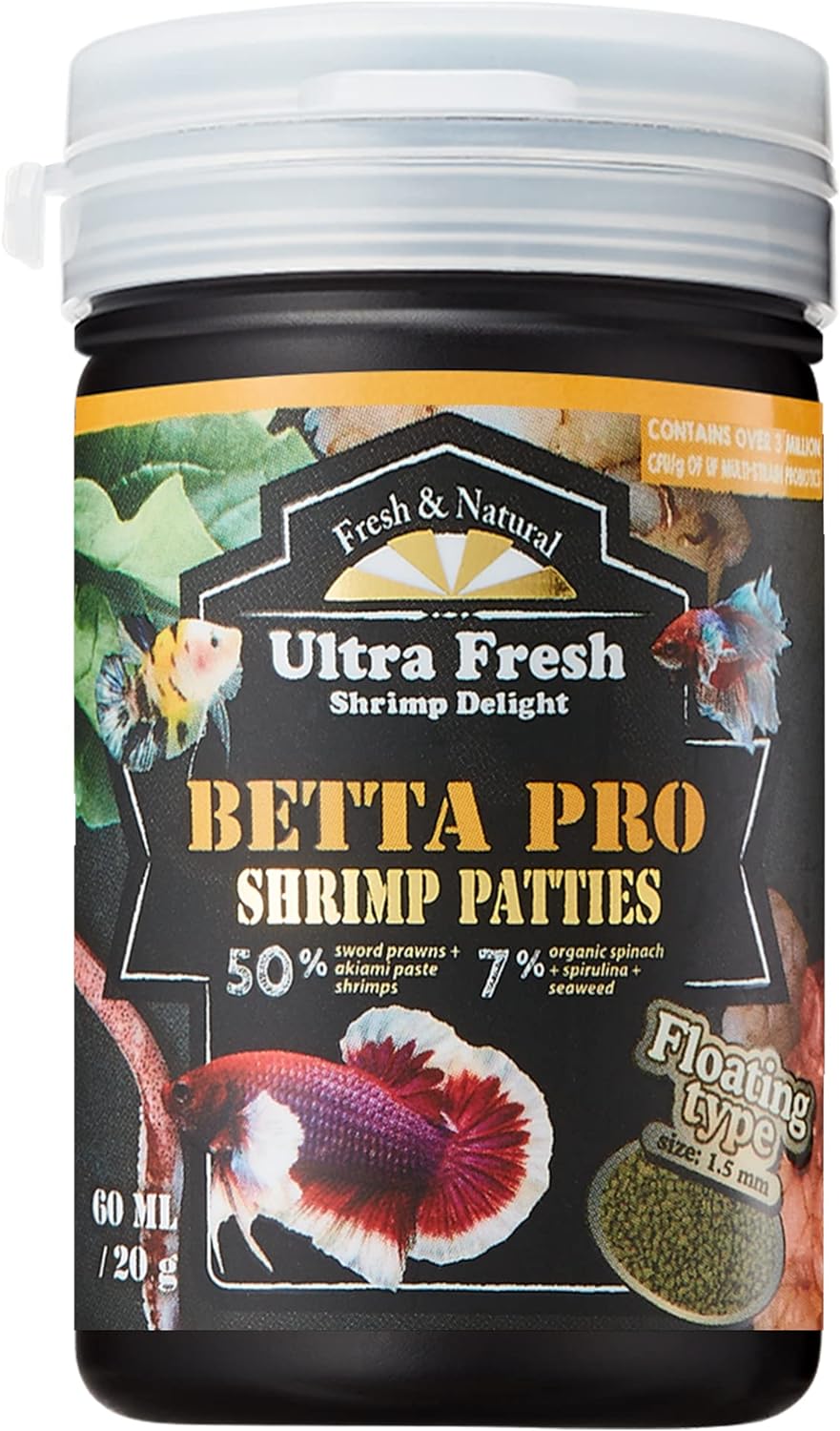 Ultra Fresh Betta Fish Food, Pro Shrimp Patties, 50% Sword Prawns ...
