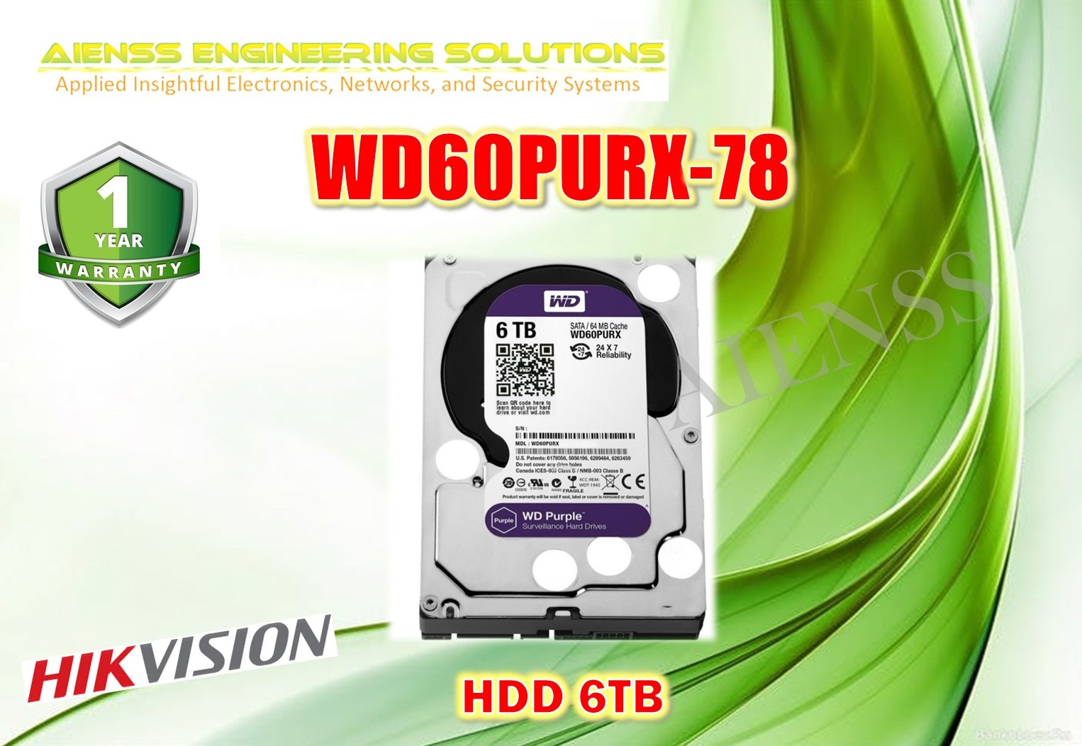 WD60PURX-78 6TB HDD Western Digital CCTV Accessories | Lazada PH