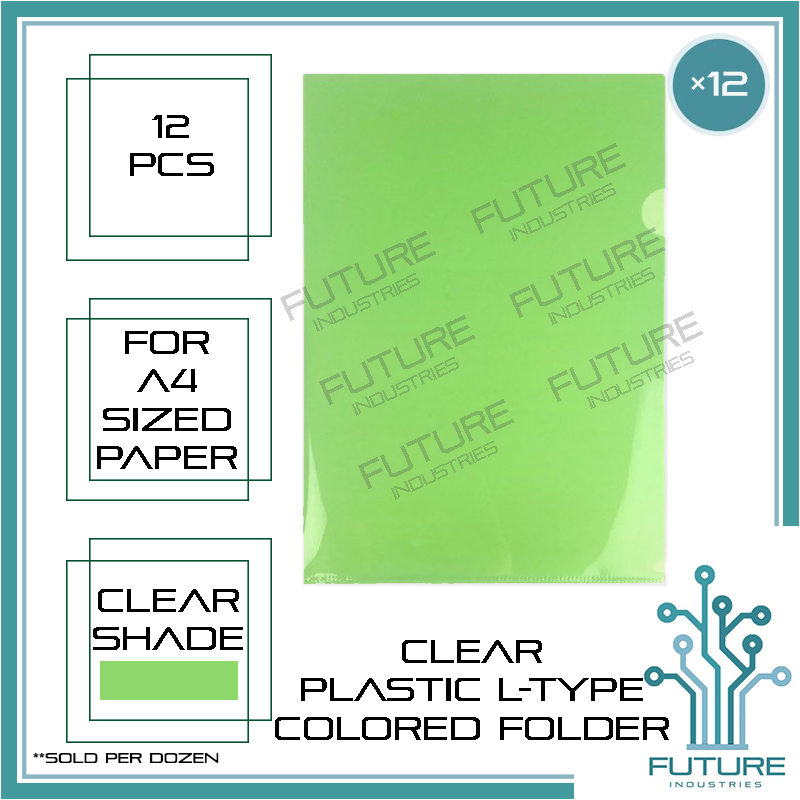 Clear Document Folder L-Type A4 Colored Clear Folder (12) PCS Ltype ...