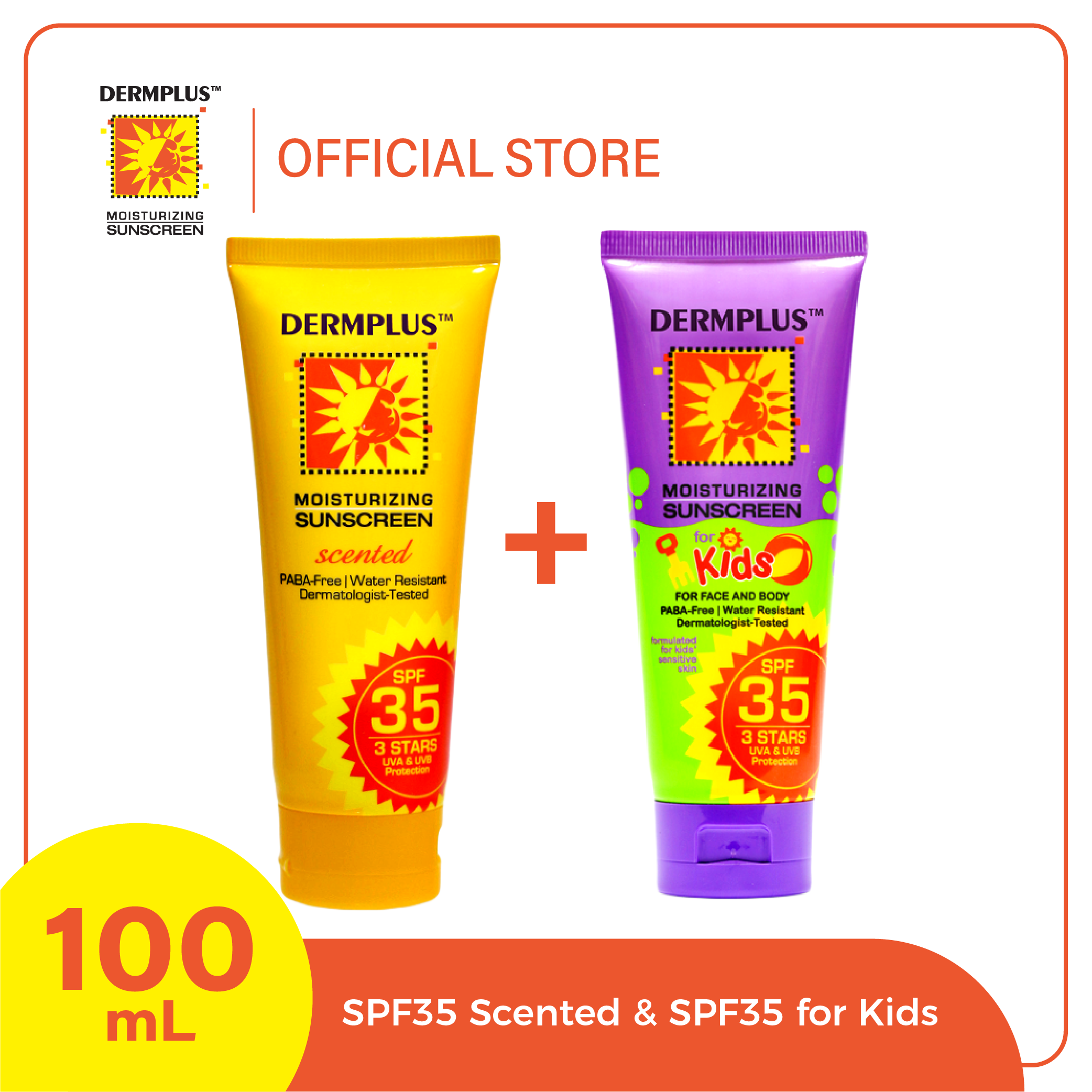 Dermplus Moiturizing Sunscreen SPF35 Scented + Dermplus Moisturizing ...