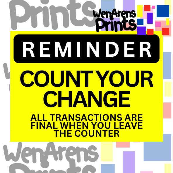 Count your change money bilangin sukli PVC Plastic, Laminated ...