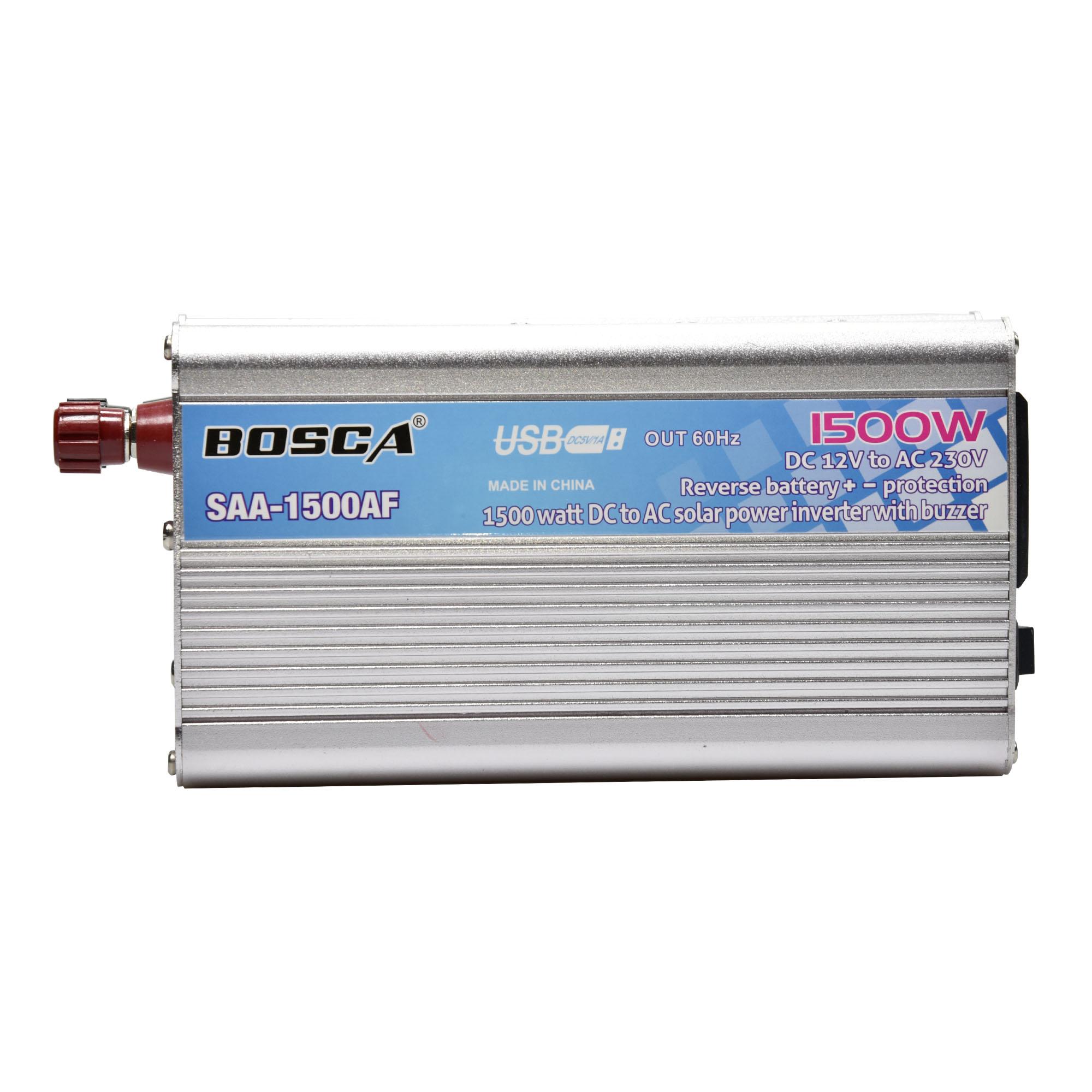 Bosca Inverter 1500W Watt Car Volt Converter with Buzzer USB Charger ...