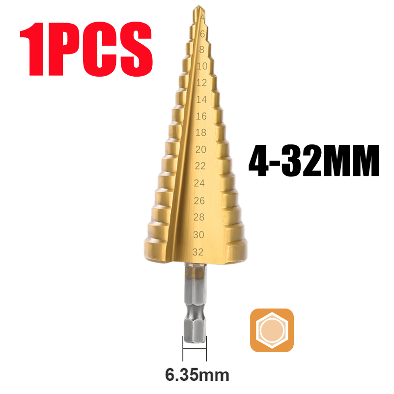 4pcs metal Drill Bit Set 3PCS HSS High Speed Steel Titanium Hex Shank ...