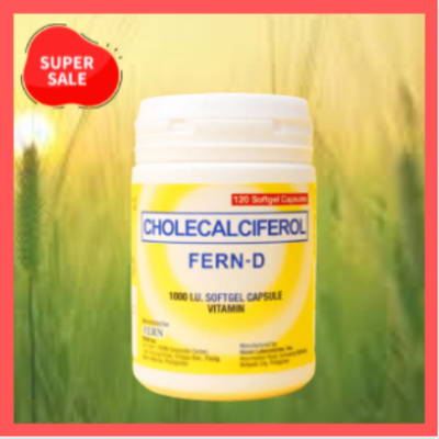 FERN D CHOLECALCIFEROLl 120 SOFT GELS 1 BOTTLE - Pure Vitamin D3 SOFT ...