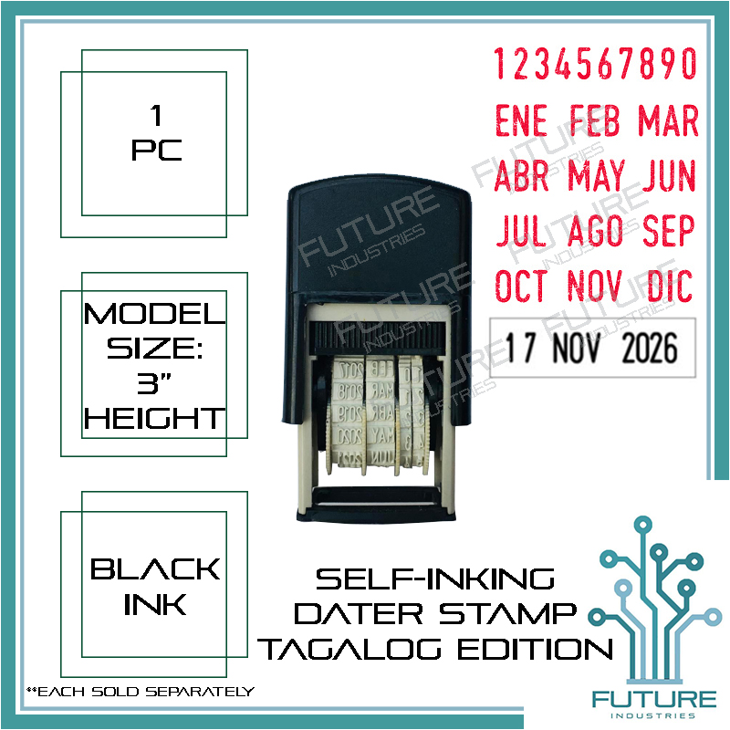 Stamp Self-Inking Adjustable Stamp Dater Stamp Built-In Ink Pad 4mm ...