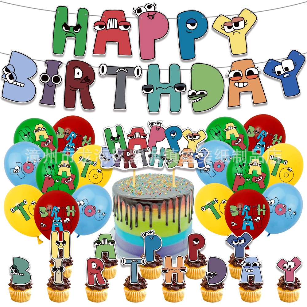 Jason Alphabet Lore Theme kids birthday party decorations banner cake ...